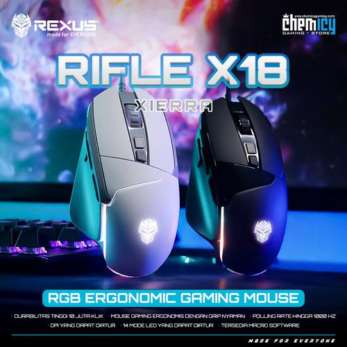 Jual Rexus Xierra X18 / X-18 Rifle RGB Ergonomic Gaming Mouse - Jakarta ...
