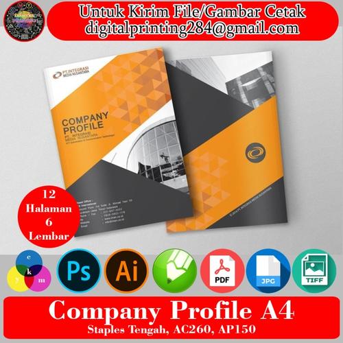 Jual Cetak Company Profile A4 12 Halaman cover dan isi laminasi doff ...