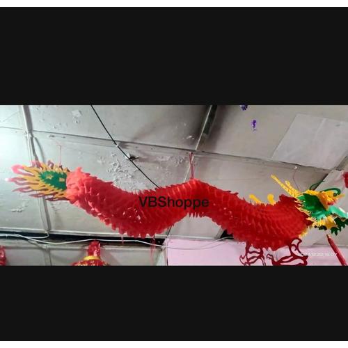 Jual JUMBO RAKSASA GARLAND IMLEK NAGA PANJANG 2 meter emas merah hiasan ...