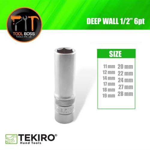 Jual TEKIRO KUNCI SOCK DEEP WALL 1/2 INCHI 6 PT MATA SOCK PANJANG - 28 ...