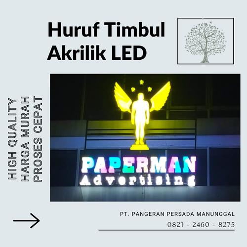 Jual Signage Huruf Timbul LED RGB Acrylic Desain Exterior Kantor ...
