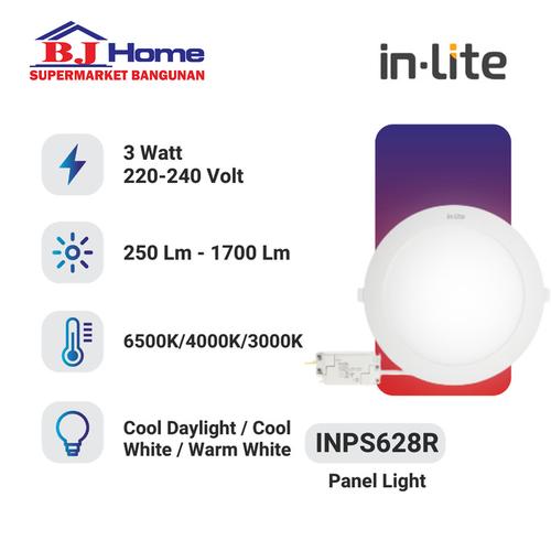 Jual IN-LITE INPS628R Lampu Plafon Downlight Panel Inbow - Putih, 9 ...