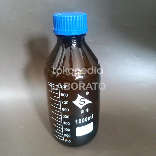 Jual BOTOL SAMPEL 1000ML COKLAT LAB SAMPLE BOTTLE 1L AMBER 1000 ML ...