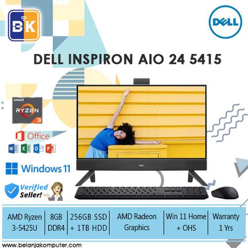 Jual Dell Inspiron AIO 5415 R3-5425U,8GB,256GB+1TB,24" FHD,OHS,W11H,1YR ...