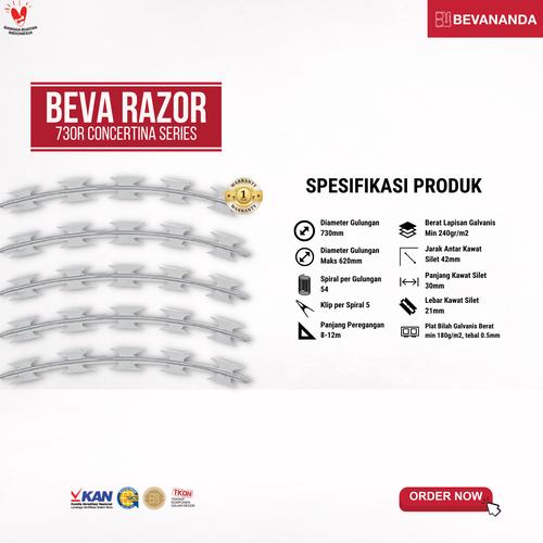 Jual Kawat Duri Silet Beva Razor Wire 730R Concertina [BTO-30] - Extra Wrap - Jakarta Utara ...