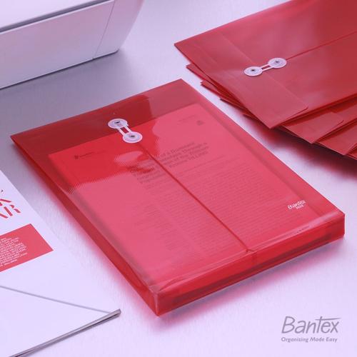 Jual Map Plastik Tali Bantex F4 String Envelope Portrait 3223 09G Red+P ...
