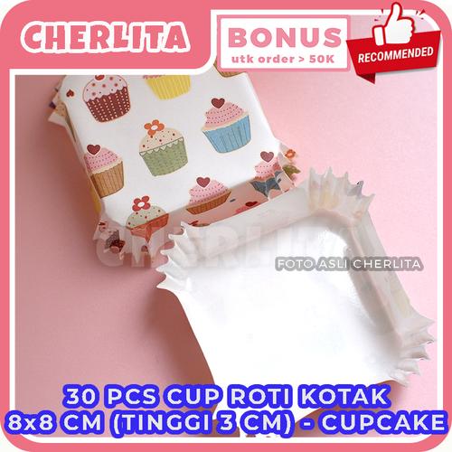 Jual 30 Pcs Kertas Alas Roti Kotak Square Bread Cup Laminasi Foodgrade ...