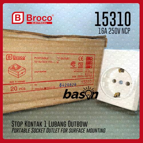 Promo BROCO 15310 NCP 16A 250V SNI - Stop Kontak Outbow 1 Lubang tanpa ...