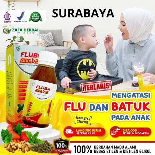 Jual FLUBA ANABA Madu atasi Flu Batuk Sakit Tenggorokan untuk Anak ...