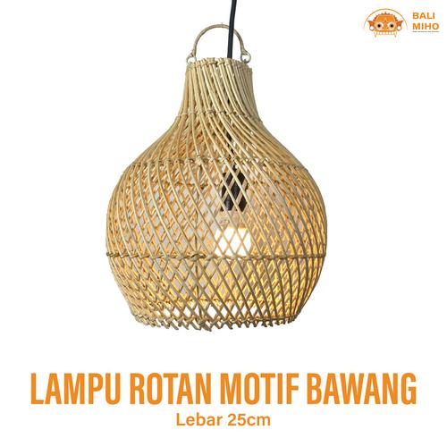Jual Kap Lampu Rotan Motif Bawang 25 cm - Kap Lampu Unik - Lampu Cafe ...