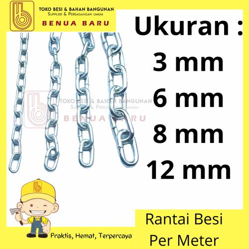 Jual Rantai Besi Galavanis 3 6 8 12 MM Per Meter / Kapal Galvanized 1 ...