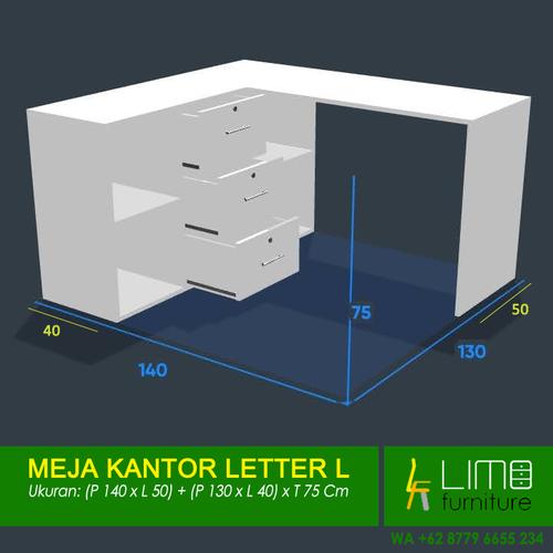 Jual Meja Kantor Letter L Dengan Laci 3 Susun Custom - Kota Depok ...
