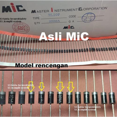 Jual Asli MIC Dioda RL207 Diode RL 207 FR FR207 Original mic rl207 2A ...