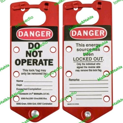 Jual BRADY Labeled Lockout Hasp: Labeled Hasp, 1.5 in Opening Size, Red ...