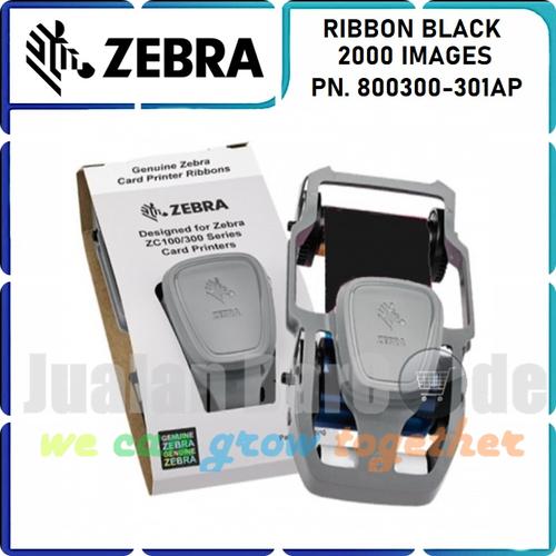 Jual RIBBON HITAM | BLACK ORIGINAL ZEBRA ZC300 pn. 800300-301AP ID CARD ...