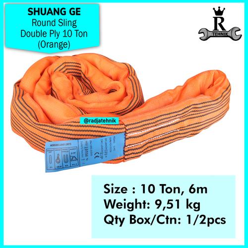 Jual SHUANG GE - Round Sling Double Ply 10 Ton 6m (Orange)- Katrol ...