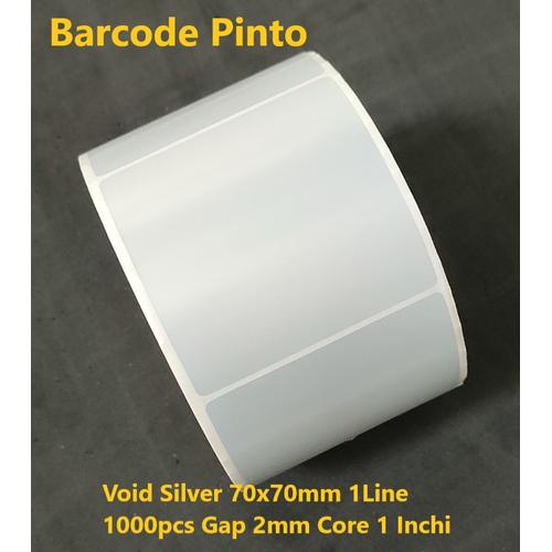 Jual Sticker Void Silver 70x70mm 1Line 1000pcs Gap 2mm Core 1 Inchi ...
