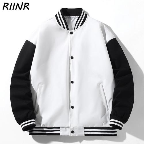 Jual jaket varsity baseball polos pria jumbo big size putih hitam navy ...