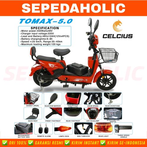 Jual Sepeda Motor Listrik CELCIUS TOMAX 5.0 450 Watt 48 V Electric E ...