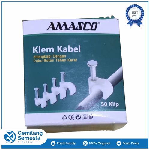 Jual Klem paku beton 12mm klem kabel 12 mm clips Cable Tembok Amsco ...