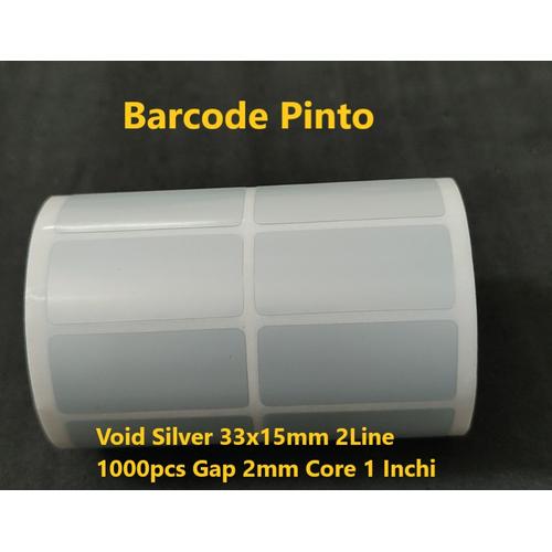 Jual Sticker Void Silver 33x15mm 2Line 1000pcs Gap 2mm Core 1 Inchi ...