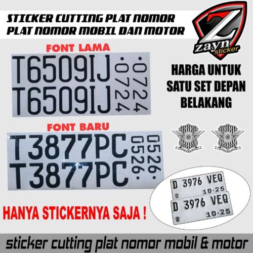 Jual STICKER STIKER CUTTING UNTUK PLAT PUTIH MOBIL DAN MOTOR - MOBIL ...