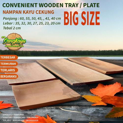 Jual Wooden serving plate 40x35 Cm Piring kayu cekung tray nampan saji ...