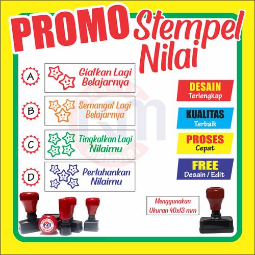 Jual Stempel Nilai Guru model persegi panjang ukuran 40x13mm - DESAIN E ...