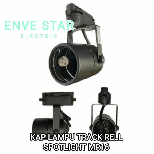 Jual Kap Lampu Track Light Rell Fitting MR16 Spot Light Sorot MR16 Rel ...