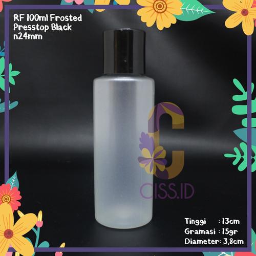 Jual BOTOL RF 100ML FROSTED TUTUP PRESSTOP HITAM IMPORT N24 GEL LOTION ...