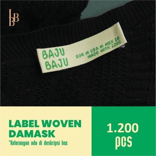 Jual [ 7x3,3 cm] Label / merk / logo Baju Custom Woven 100 lusin / 1 ...