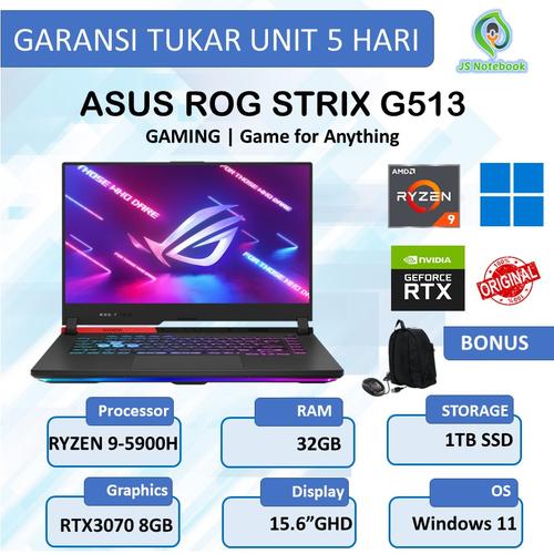 Jual Asus Rog Strix G15 G513qr Rtx3070 8gb Ryzen 9-5900HX 32gb 1tb ssd ...