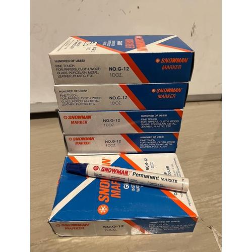 Jual Spidol Snowman Giant Permanent Marker G-12 Hitam ( 1 Box Isi 12 ...