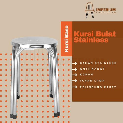 Jual Kursi Baso Stainless / Kursi Bulat Stainless / Kursi Lab / Kursi ...