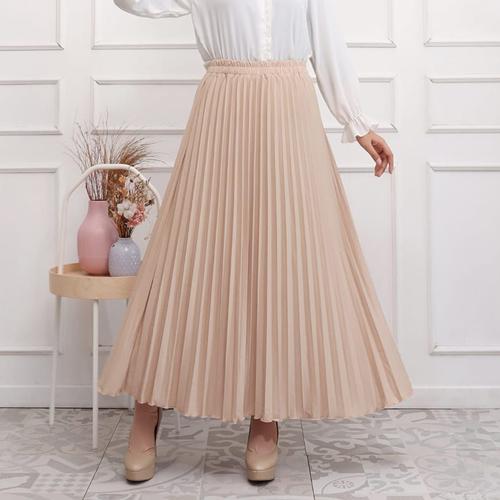 Promo Yuri Skirt Rok Plisket Premium Plisket Skirt Premium Rok - cream ...