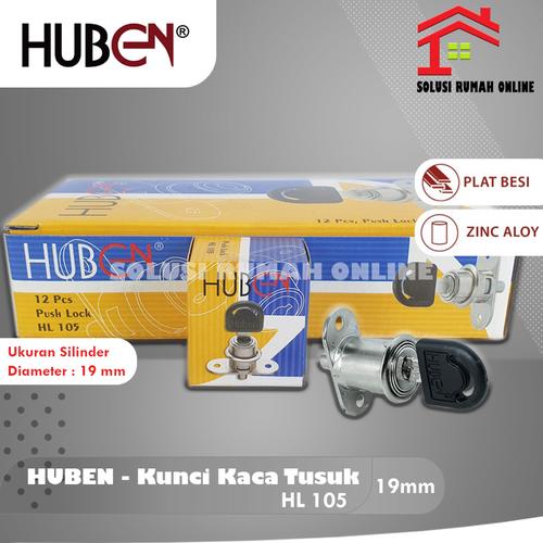 Jual HUBEN HL 105 Kunci Laci Kaca Tusuk/ Kunci Lemari / Push Lock ...