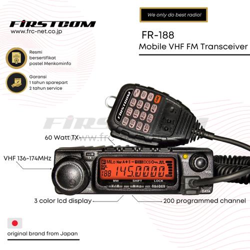 Jual Radio Mobile Rig Firstcom Japan FR-188 FR188 VHF 60Watt Garansi ...