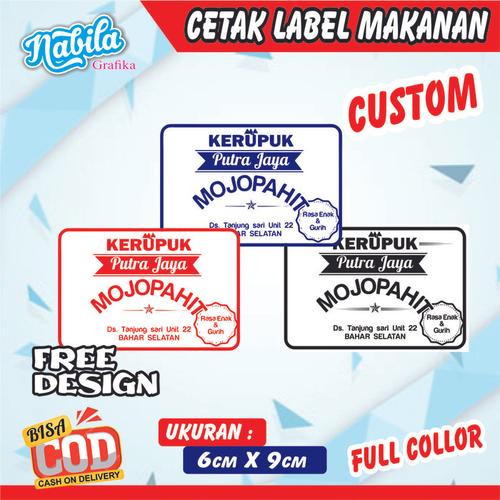 Jual Cetak Label produk sendi ( 1/2 Rim HVS ) Label Makanan, nabila ...