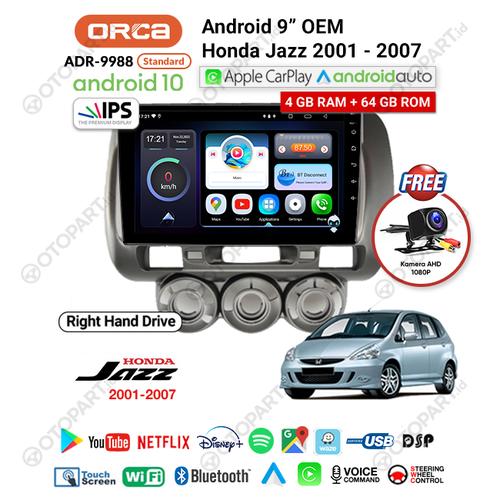Jual Head Unit TV Android 9″ inch OEM Honda Jazz GD3 2001-2007 ORCA ...