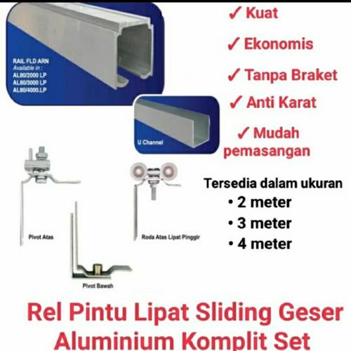 Jual Paket Folding Rail/Rel Pintu Lipat Sliding Gantung Aluminium 2 ...