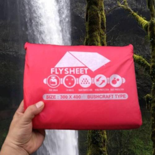 Jual FLYSHEET EKONOMIS 300cm x 400cm BUSHCRAFT TYPE 19 HOLES - Merah ...
