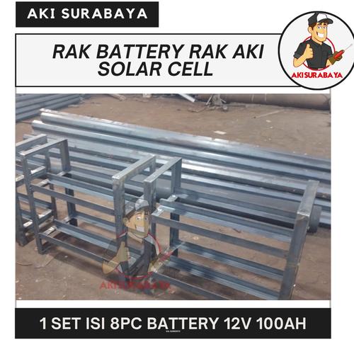 Jual Rak Battery Aki Solar Cell Rak Baterai PLTS Rak Aki isi 8pc ...