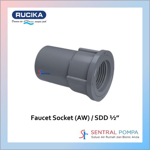 Jual SDD Socket Drat Dalam PVC 1/2 Inch Rucika AW - drat PVC biasa ...