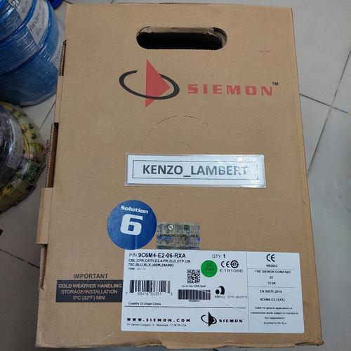 Jual KABEL LAN UTP CAT 6 SIEMON P/N 9C6M4-E2-06-RXA 4Pair 24 AWG Warna BIRU Panjang 305M ...