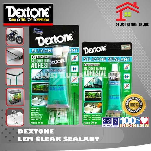 Jual DEXTONE Silicone Sealant Lem Kaca Akuarium Silikon Clear 30 70 GR ...