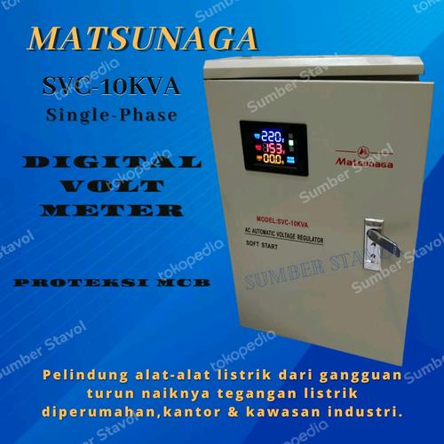 Jual stabilizer listrik 10000 watt matsunaga stavol 10 kva 1 phase ...