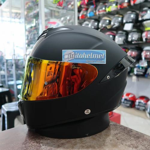 Jual Snail FFS2 Black Matt / Dof Varian Visor Blue Silver Gold - Visor ...