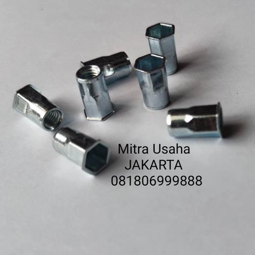 Jual Rivet Nut Half Hexagon m6 Galvanis / Mur Rivet Hex / Nut Sert Half Hex - Jakarta Pusat ...