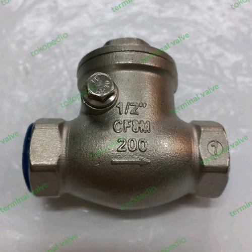 Jual swing check valve stainless 1/2"/swing check valve ss316 1/2 ...