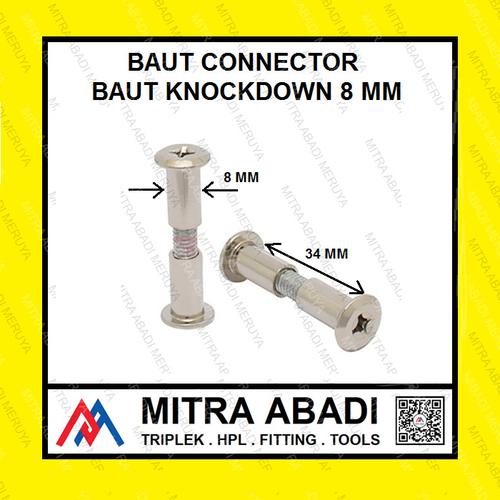 Jual Baut Connecting 8mm Connector Knockdown Knock Down Furniture - Bks ...